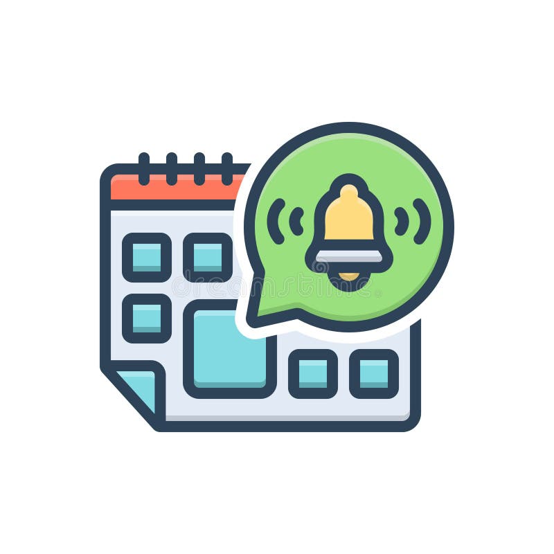 Color Illustration Icon for Reminder, Notification and Aide Stock ...