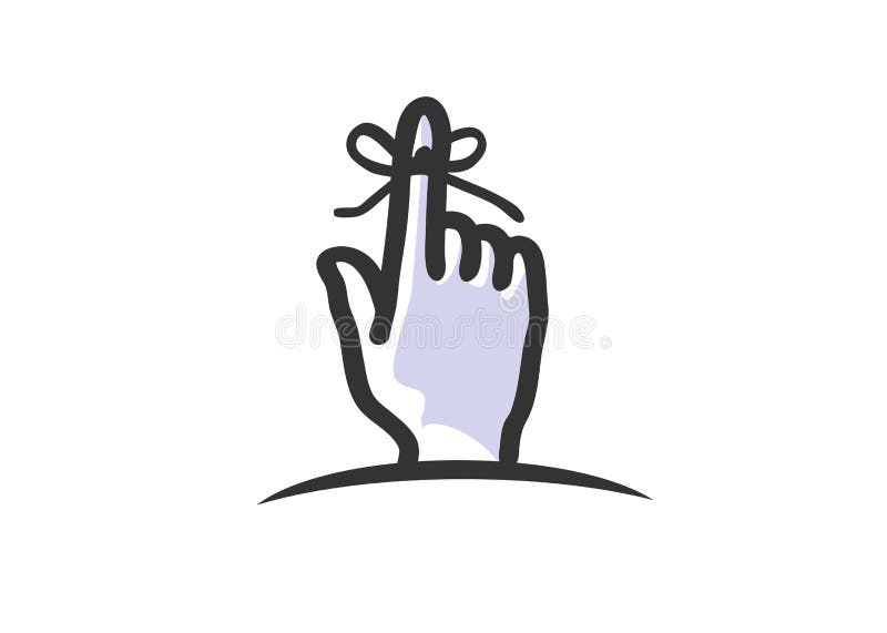 Reminder Icon Vector . Hand with String Reminder Symbol Stock Vector ...
