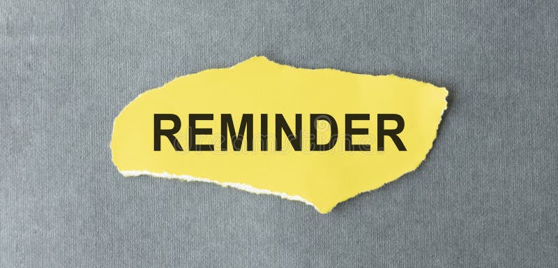 Reminder Important Memo Memory Notice Text Stock Image - Image of note ...