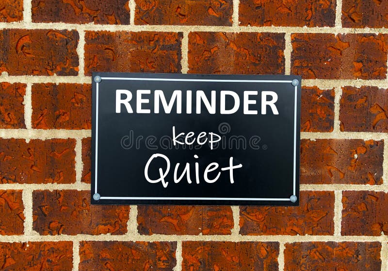 Reminder keep quiet. stock illustration. Illustration of brown - 231497021