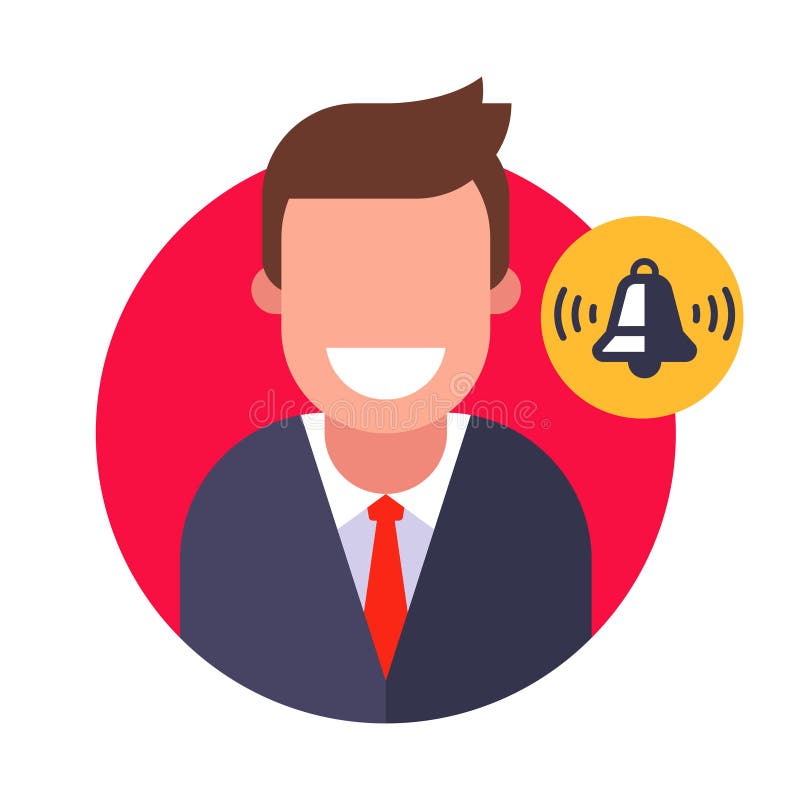 Reminder for the Manager. Ringing Bell for a Person Stock Vector ...