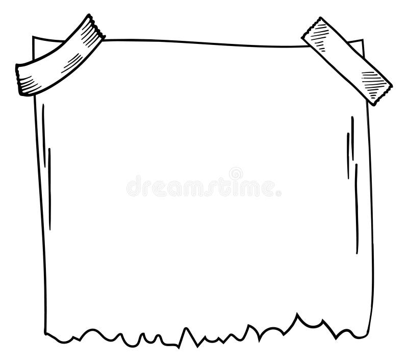 Reminder Note Template. Hand Drawn Paper Sheet Template Stock ...