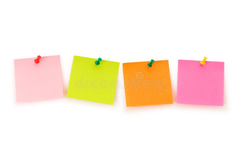 Reminder notes isolated stock image. Image of white, color - 6781073