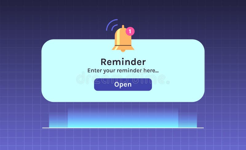 Reminder, Notification Page with Floating Elements. Stock Vector ...