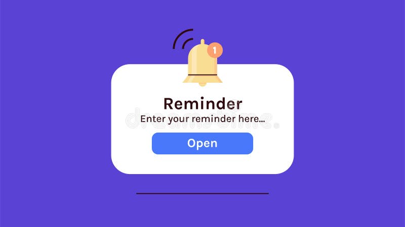 Reminder, Notification Page with Floating Elements. Stock Vector ...
