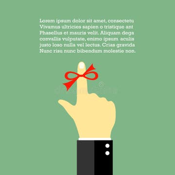 Reminder Finger Sign Red Bow Stock Illustrations – 45 Reminder Finger ...