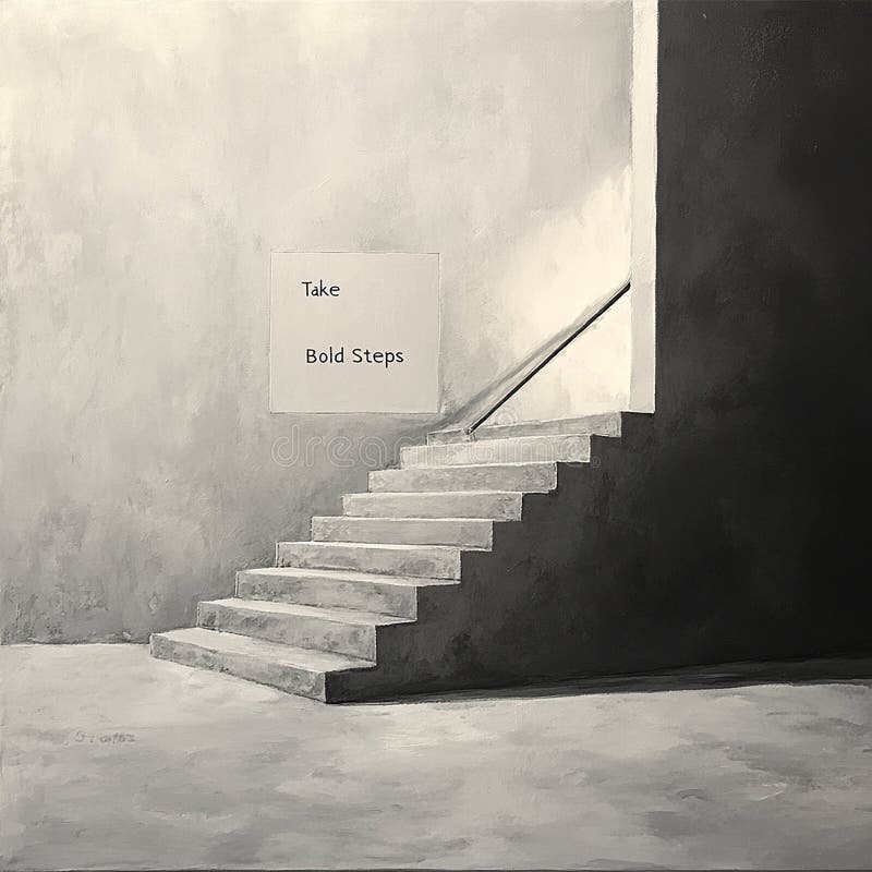 Reminder Reading Take Bold Steps on Plain Backdrop Stock Illustration ...