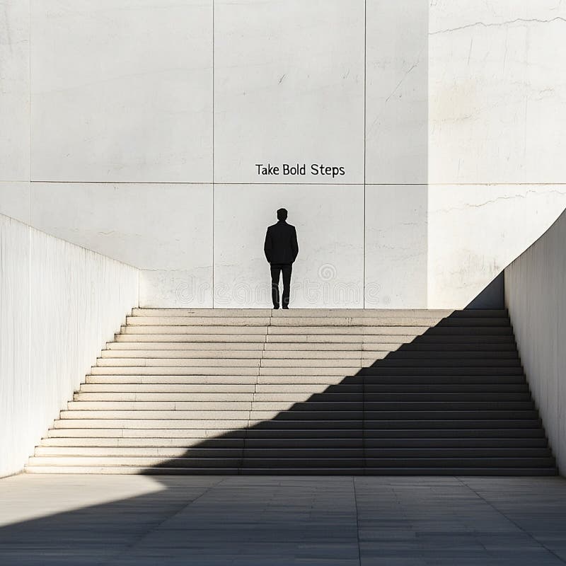 Reminder Reading Take Bold Steps on Plain Backdrop Stock Illustration ...