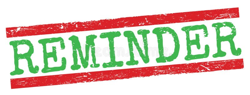 REMINDER on Green Dialogue Word Balloon. Stock Illustration ...