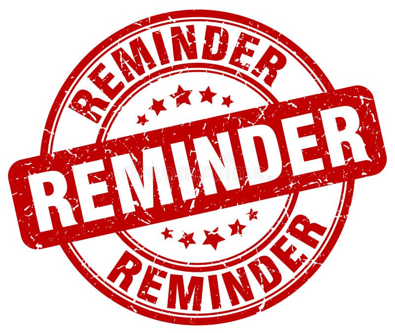 Reminder Red Grunge Round Vintage Stamp Stock Vector - Illustration of ...