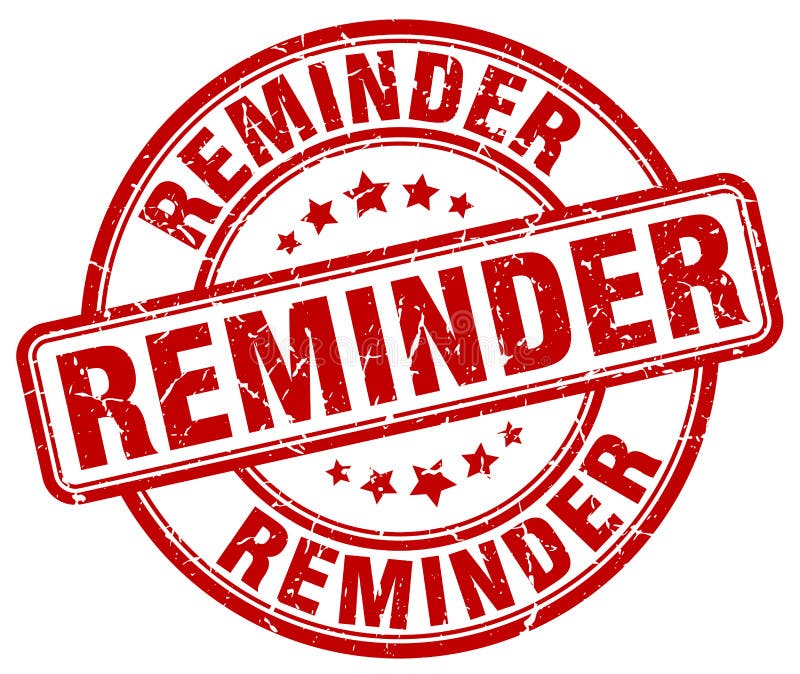 Reminder Red Grunge Round Vintage Stamp Stock Vector - Illustration of ...