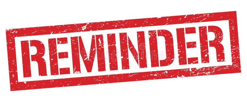 REMINDER Red Rectangle Stamp Stock Illustration - Illustration of ...