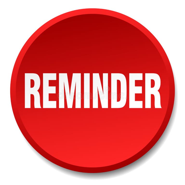 Reminder Red Round Flat Push Button Stock Vector - Illustration of ...