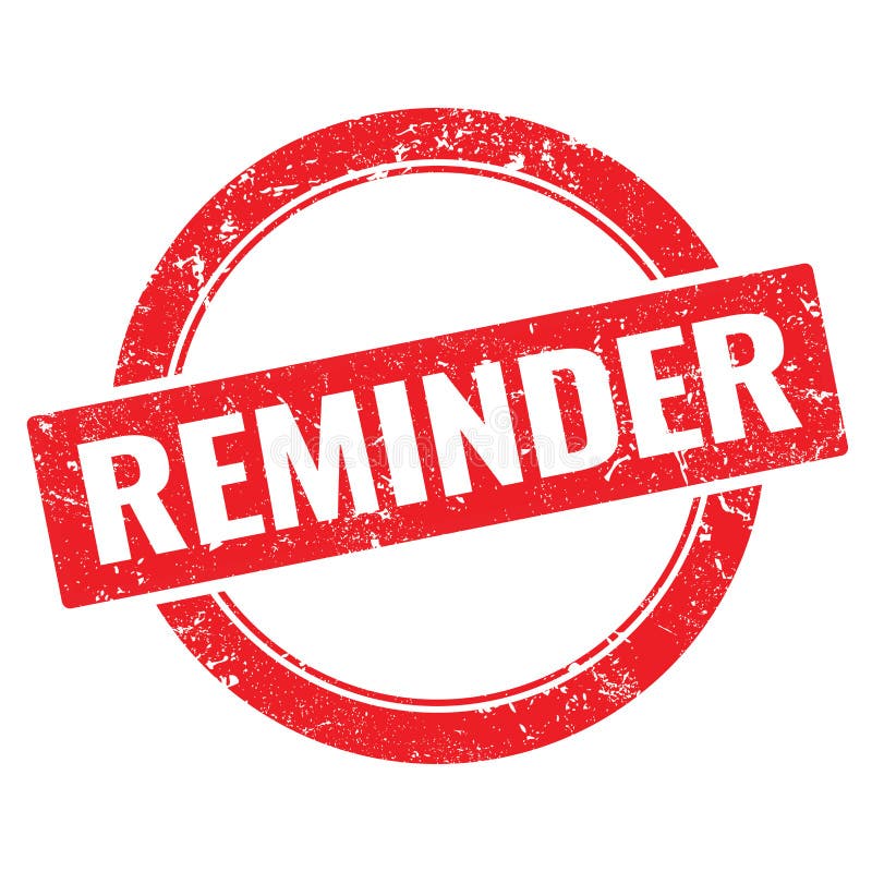 REMINDER red round stamp stock illustration. Illustration of grungy ...