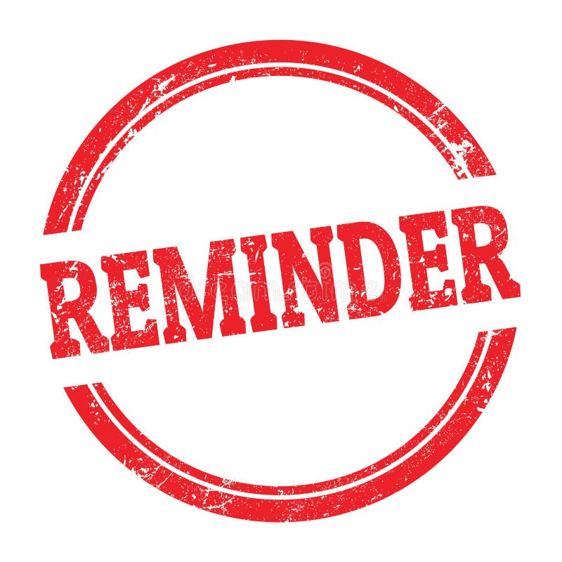 REMINDER red round stamp stock illustration. Illustration of text ...