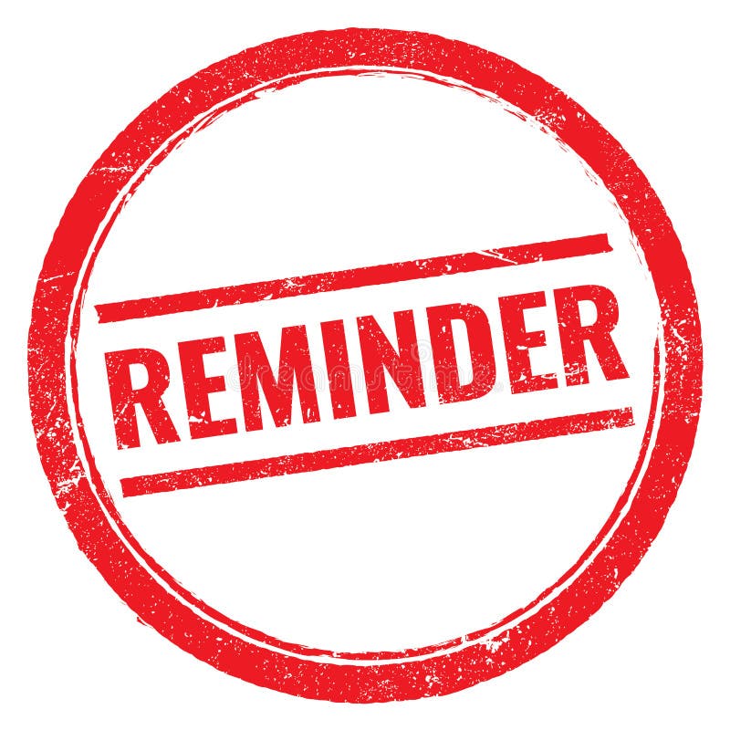 REMINDER red round stamp stock illustration. Illustration of rubber ...