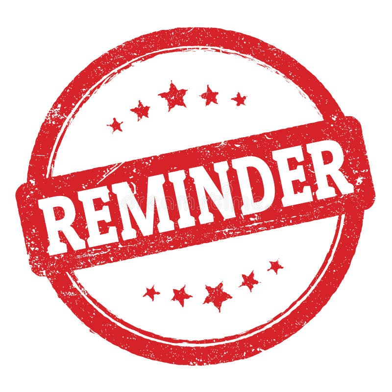 REMINDER red round stamp stock illustration. Illustration of rubber ...