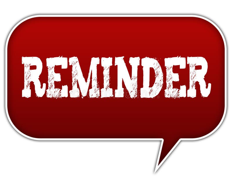 REMINDER on Red Speech Bubble Balloon. Stock Illustration ...