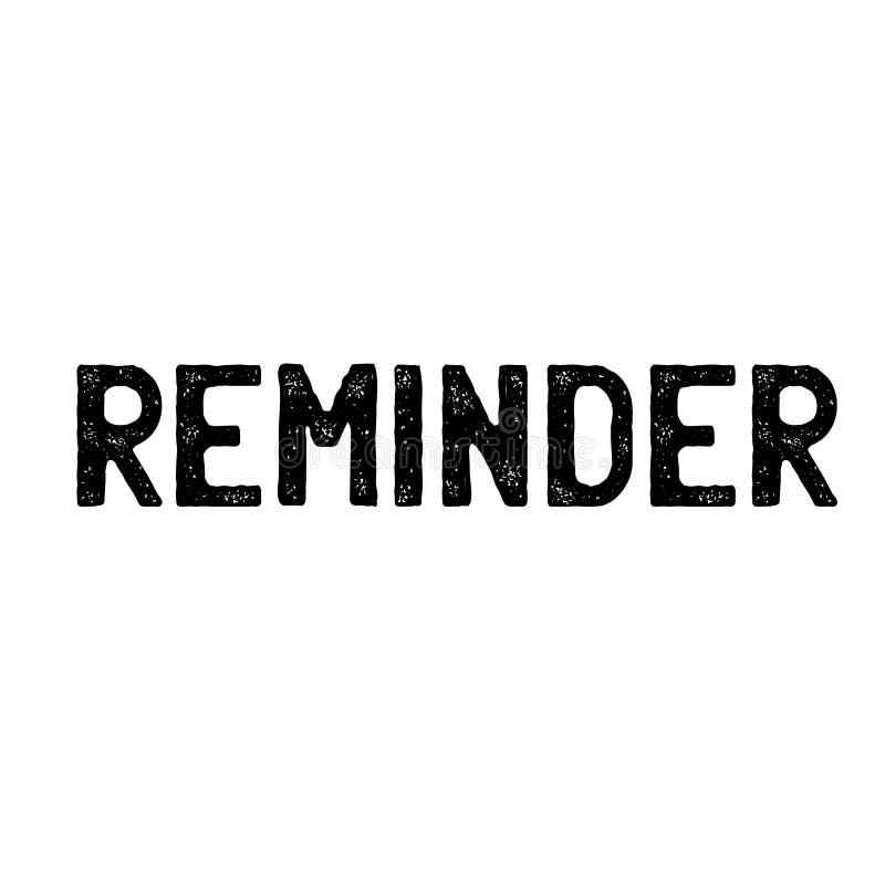 Reminder stamp on white stock vector. Illustration of isolated - 124382507