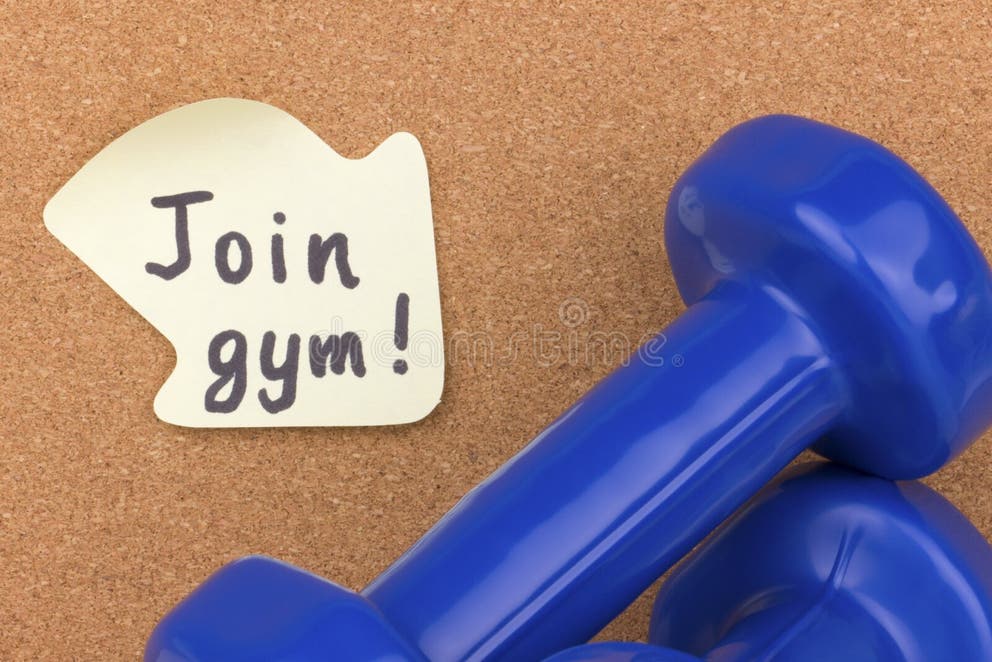 Reminder Sticky Note Join Gym Stock Photo - Image of bodybuilding ...