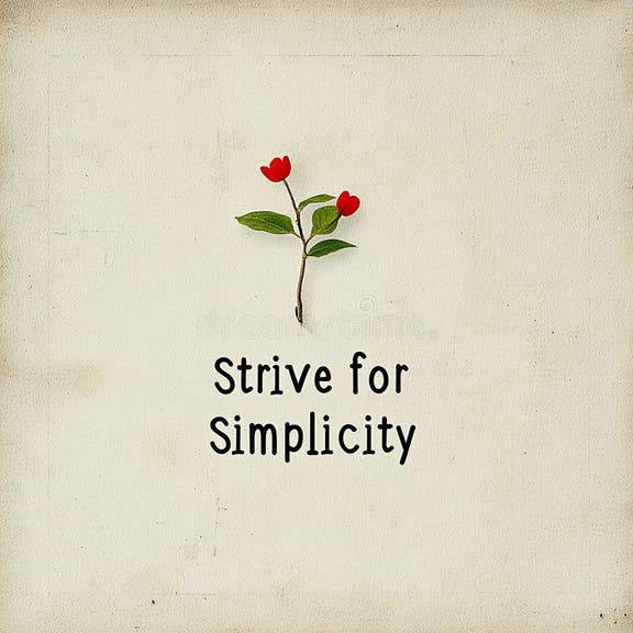 Reminder with "Strive for Simplicity" in Bold Text on Neutral Backdrop ...