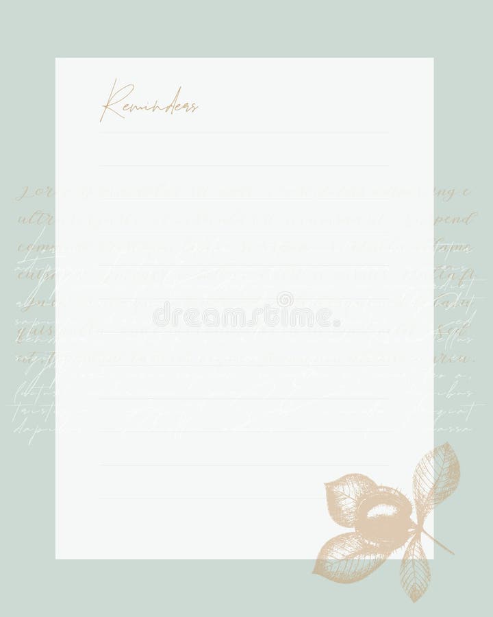 Reminder Template for Note, To-do List, Checklist, Chestnut Stamp, Hand ...