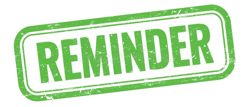 REMINDER Text on Green Grungy Vintage Stamp Stock Illustration ...