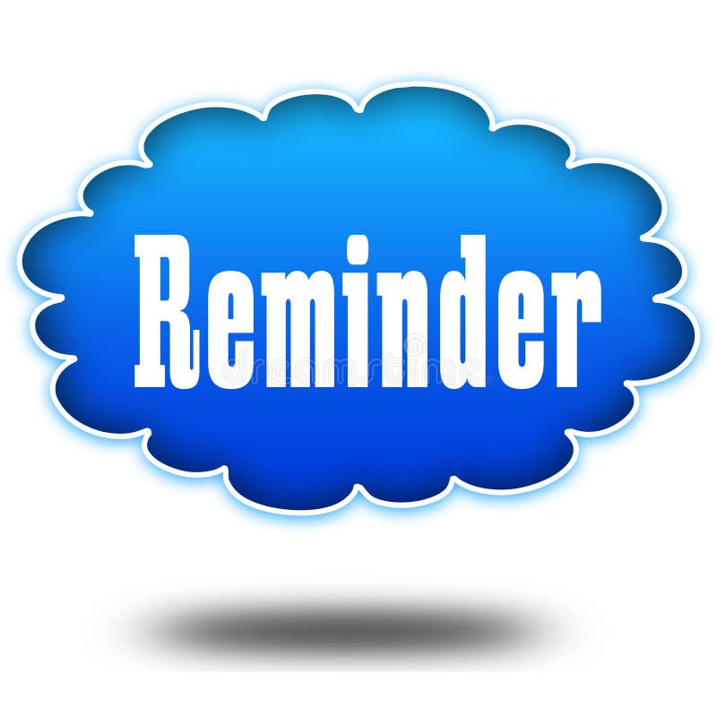 REMINDER Text Written on a Pink Cloud Bubble Stock Illustration ...