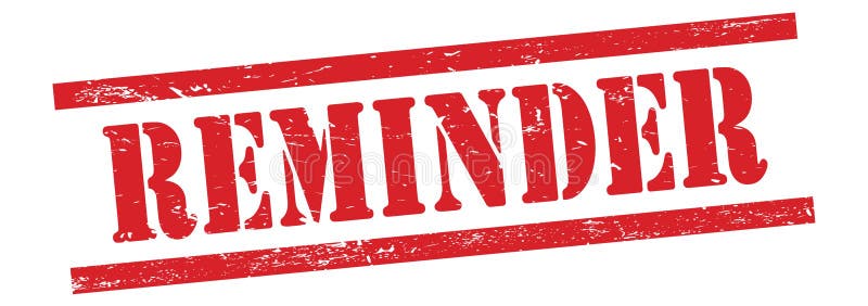 REMINDER Text Written on Red Vintage Stamp Stock Illustration ...