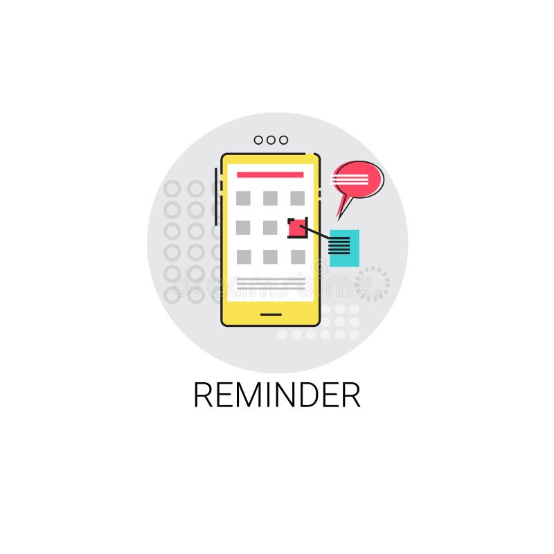 Reminder Time Mobile Application Icon Stock Vector - Illustration of ...