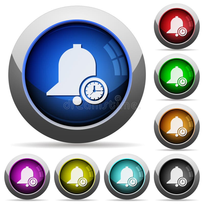 Reminder Time Round Glossy Buttons Stock Vector - Illustration of ...