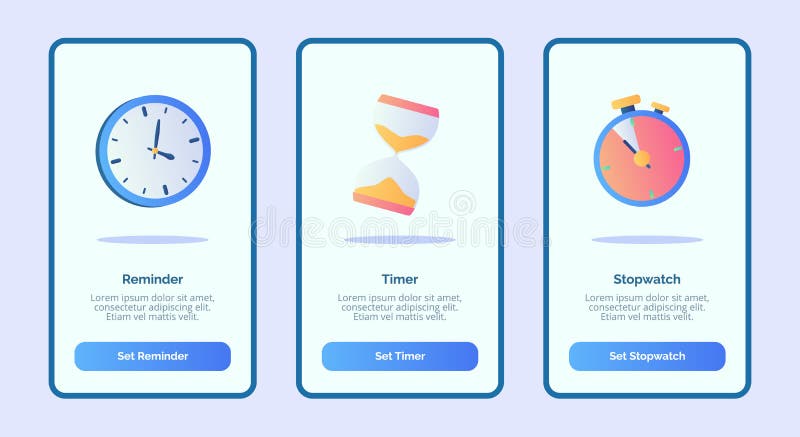 Reminder Timer Stopwatch for Mobile Apps Template Banner Page UI with ...