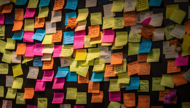 Reminder Use Multi Colored Adhesive Notes for Creative Brainstorming ...