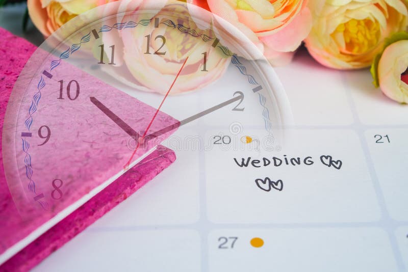 Reminder Wedding Day in Calendar Planning Stock Image - Image of plan ...