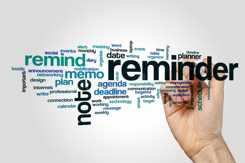 Reminder word cloud stock image. Image of appointment - 88649797