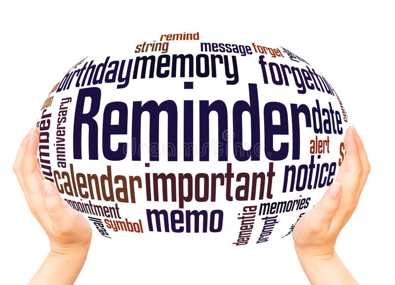 Reminder Word Cloud Hand Writing Concept Stock Illustration ...