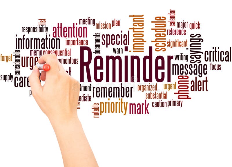 Reminder Word Note Message Remember Important Appointment Meeting ...
