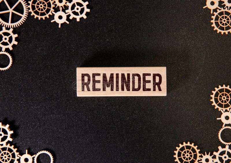 REMINDER Word Made with Building Blocks. Stock Image - Image of ...