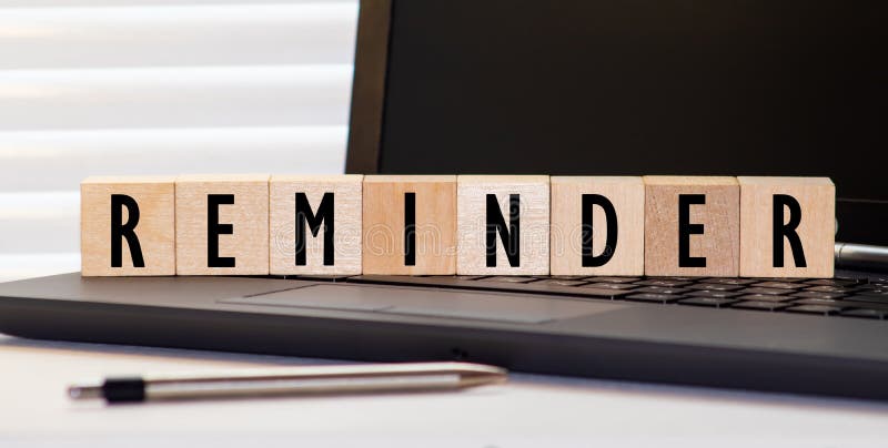 REMINDER Word Made with Building Blocks, Concept Stock Image - Image of ...