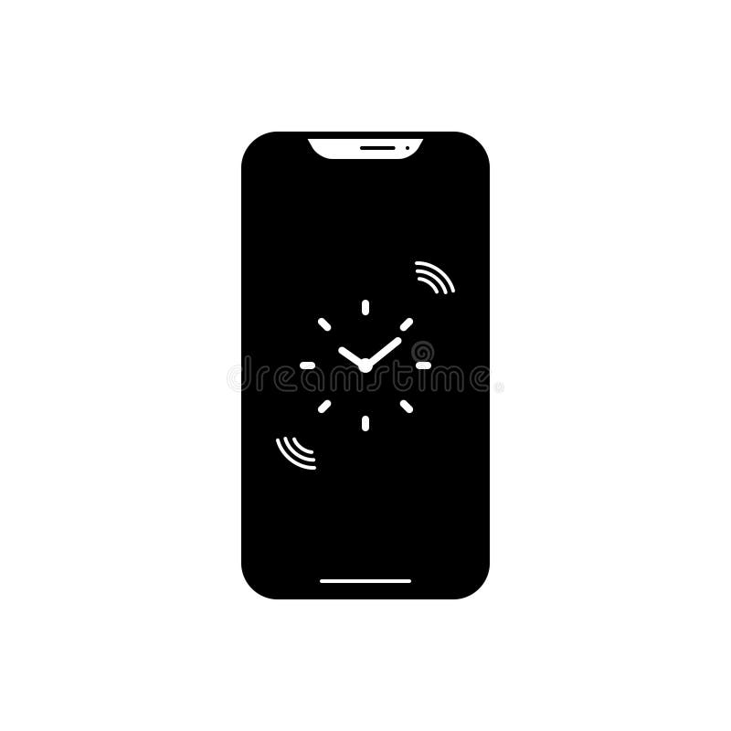 Black Solid Icon for Reminders App, Note and Smartphone Stock Vector ...