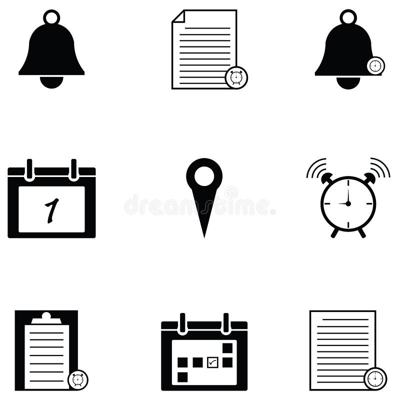 Reminders icon set stock vector. Illustration of remember - 107351760