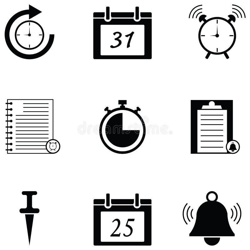 Reminders icon set stock vector. Illustration of graphic - 107351881