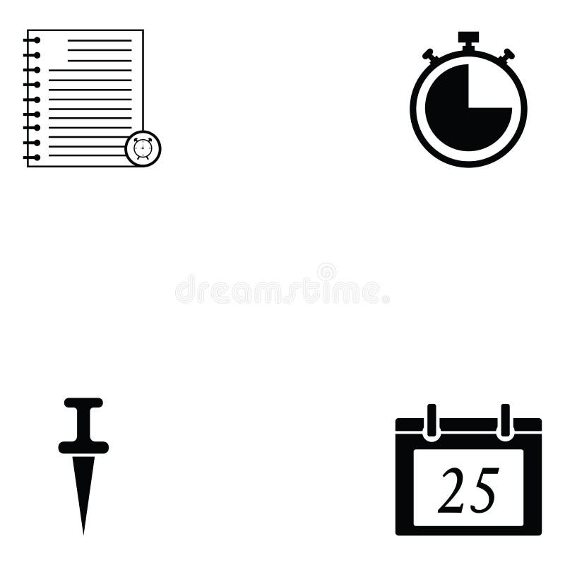 Reminders icon set stock vector. Illustration of date - 107351945
