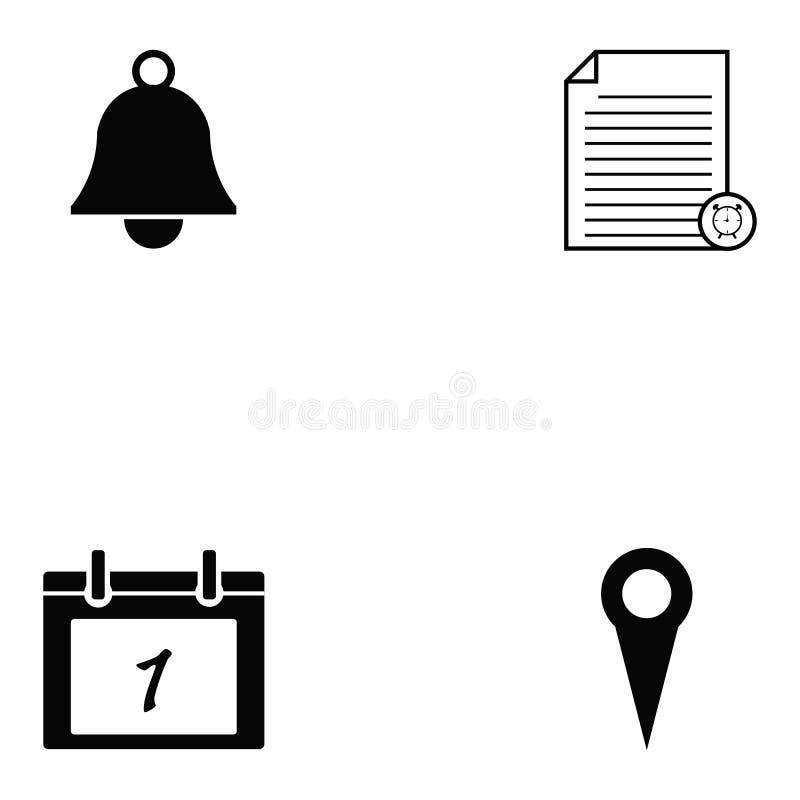 Reminders icon set stock vector. Illustration of symbol - 107352042