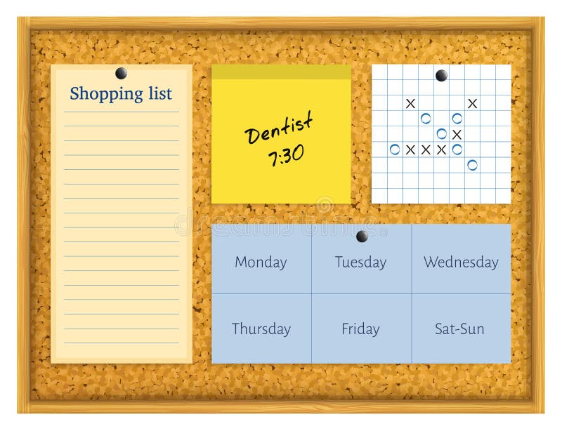 Board with reminders stock illustration. Illustration of memo - 18105904