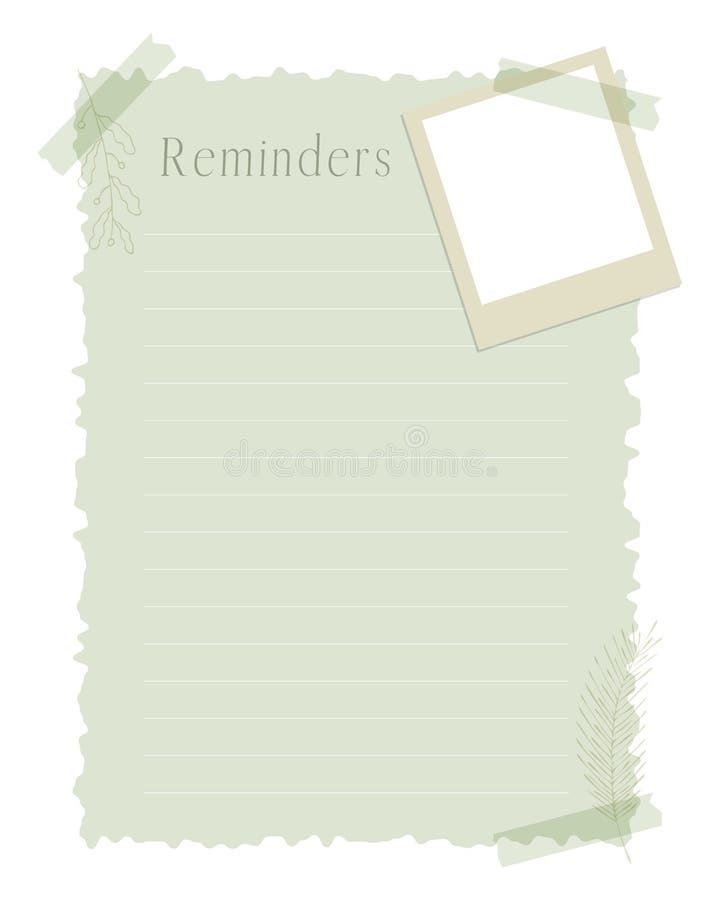 Reminders Template Scrapbooking. To Do List , Planner Note-taking ...
