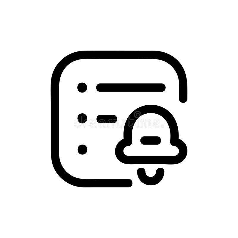 Reminders Vector Icon, Outline Style, Isolated on White Background ...