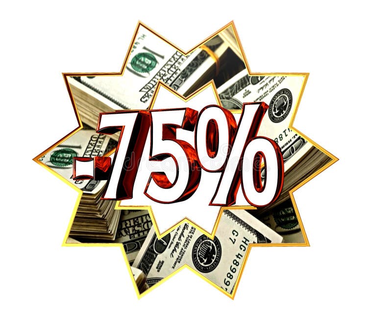 Remise De Signe Signe De 75 Pour Cent Illustration Stock - Illustration ...