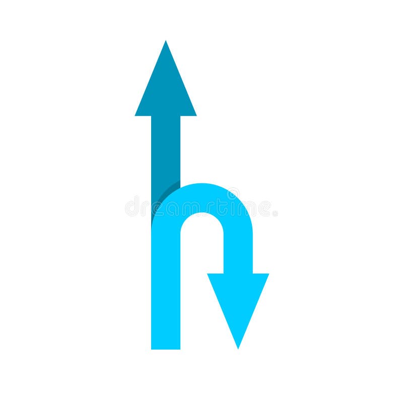 Remita Y Las Flechas Del Giro De 180 Grados Ilustración del Vector ...