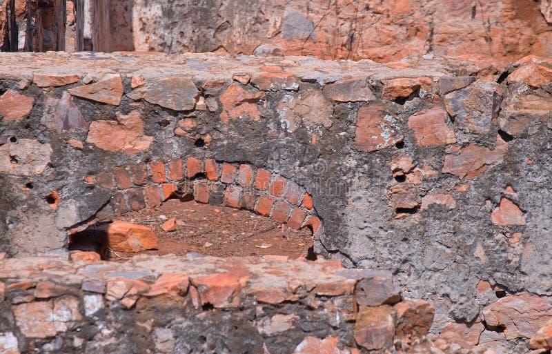 REMNANT of WALL in OLD FORT Stock Image - Image of background ...